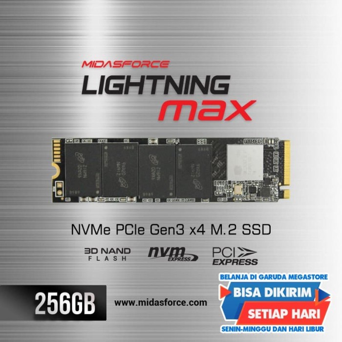 {DeliStore} Nvme M.2 256GB MIDASFORCE LIGHTNING MAX SSD NVMe M.2 PCIe ...