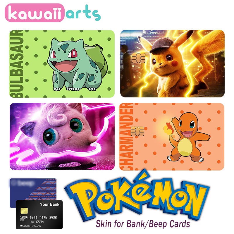 POKEMON - Anime - Card Skin Sticker ( ATM / BANK / BEEP / LOYALTY ...