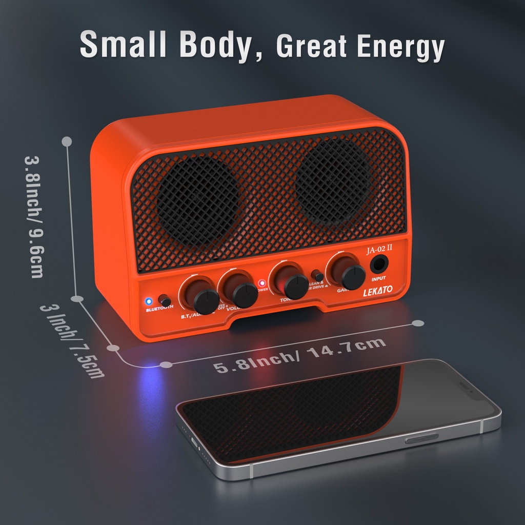 LEKATO Mini Guitar Amp 5W Rechargeable Electric Guitar Amplifier Clean ...