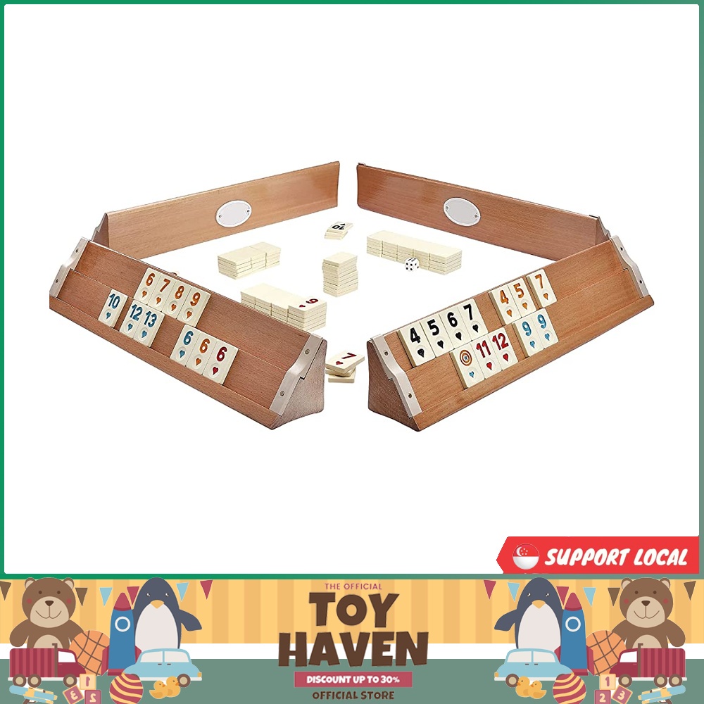 [sgstock] DESTALYA Wooden Rummy Okey 101 Board Game Set - Rummy Tile ...