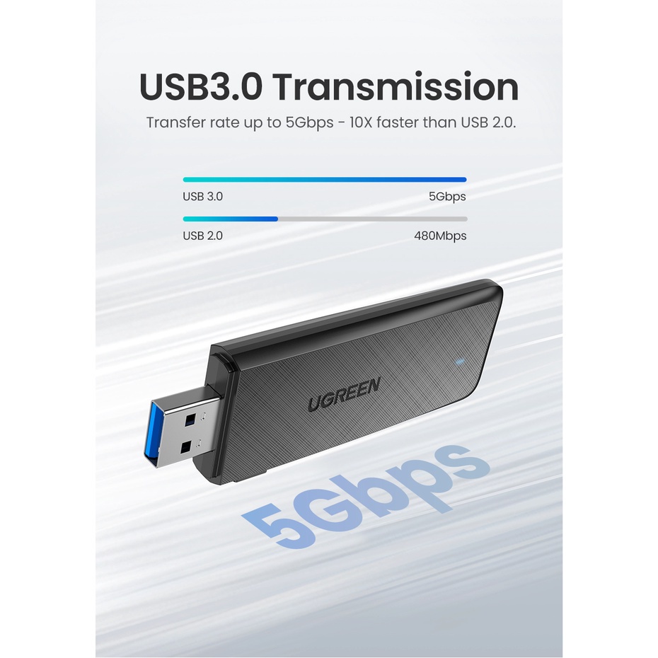 UGREEN Wifi 5 Wireless Adapter 1300Mbps 650Mbps USB WiFi Netowrk Card 2 ...