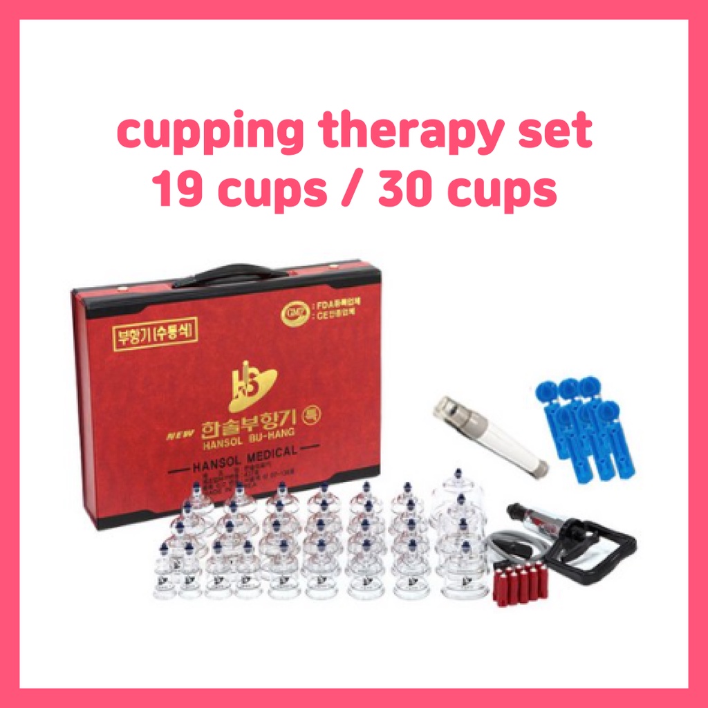 korea hansol cupping therapy set 19 cups / 30 cups massage set | Shopee ...