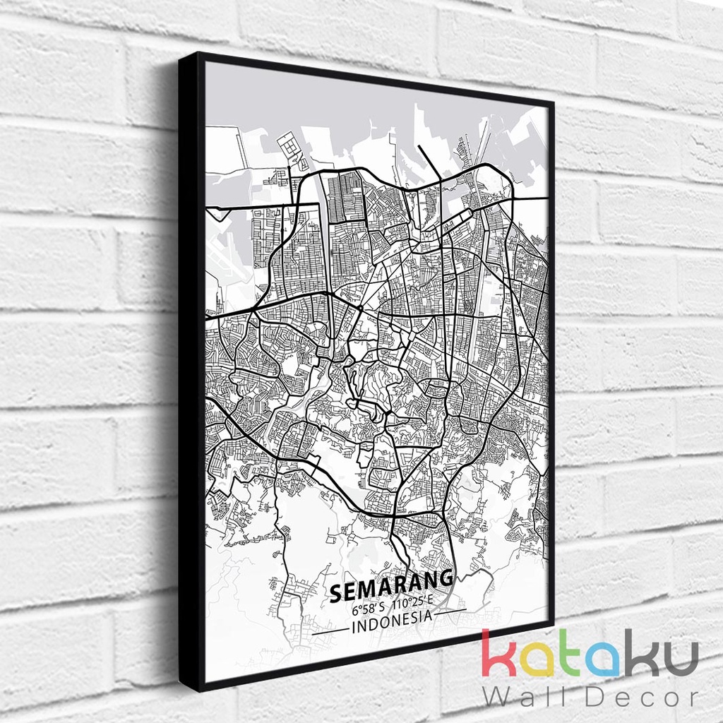 HIASAN DINDING Semarang City Map Art Wall Hanging Poster Map Semarang ...