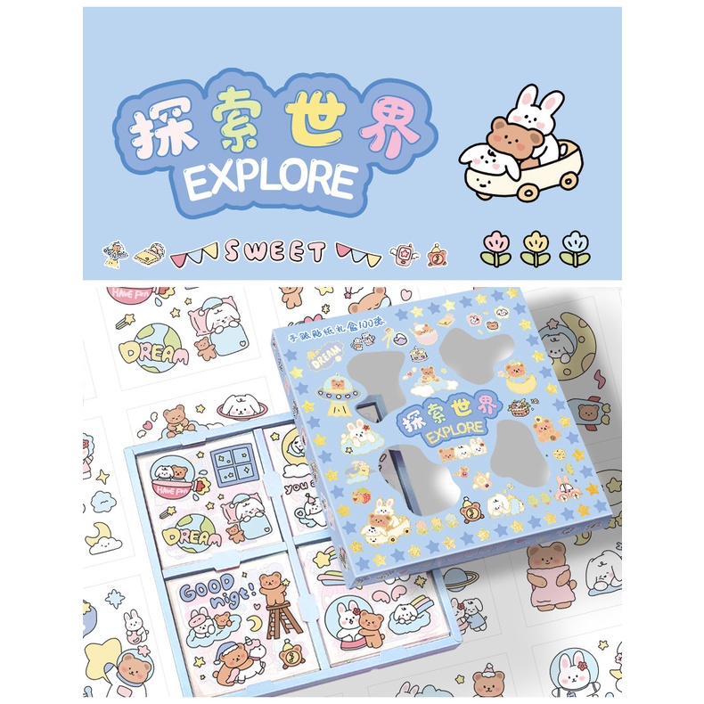 [100pcs] Explore Waterproof Stickers / Cute Momo Stickers / Viral ...