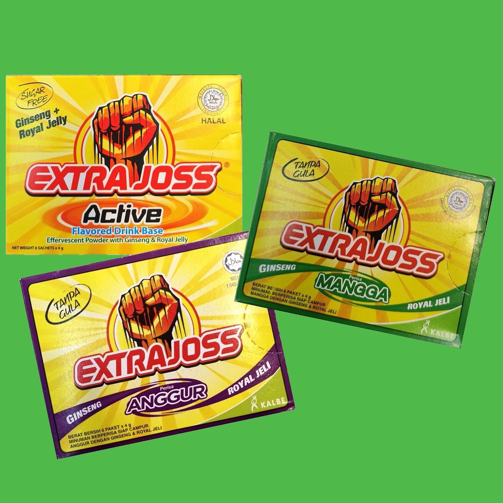 Extrajoss Mangga Energy Drink Powder Sugar Free Minuman Tenaga Anggur ...