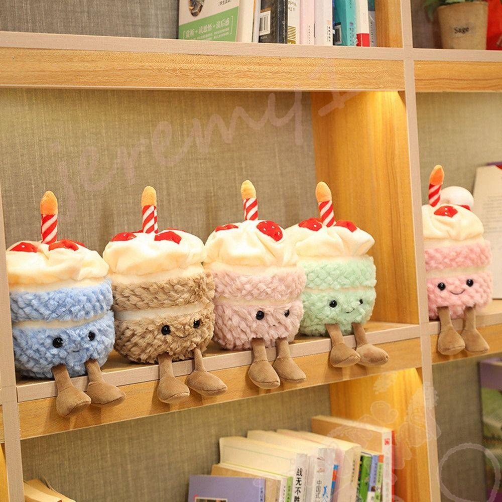 JEREMY1 Birthday Cake Plush Toys Cute Appease Doll Mini Birthday Cake ...
