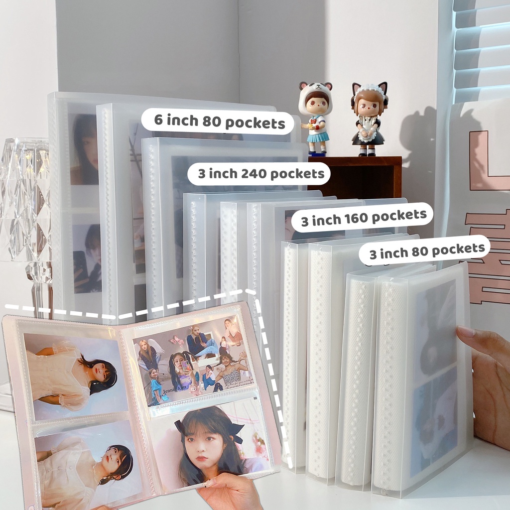 80/160/240 Pockets Clear Photo Album Multi-Size Idol Photocards ...