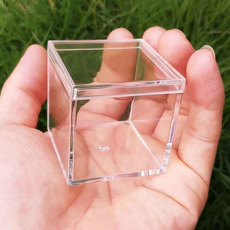 Mini Transparent Acrylic Boxes With Cover Plastic Organizer Small Gift ...