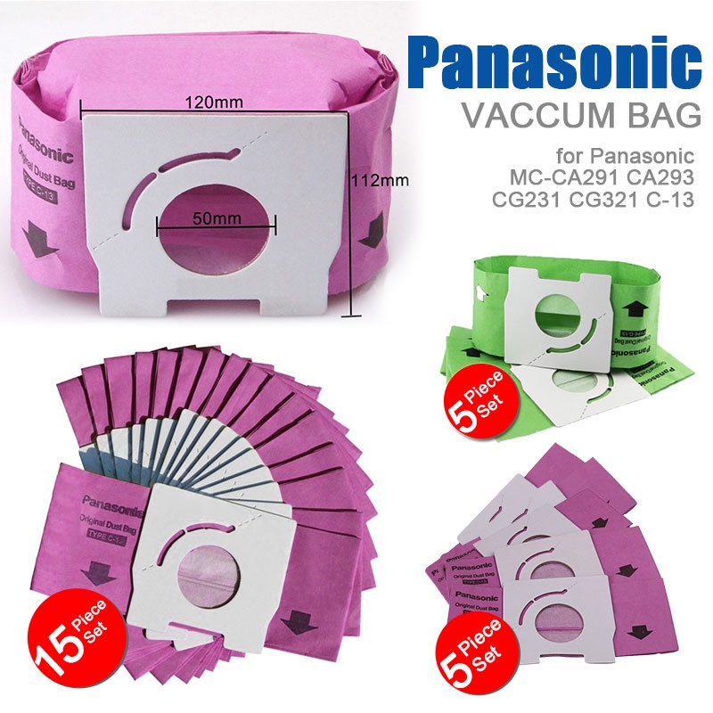 15 pc Type C-13 Dust Filter Paper Panasonic Bag For MC-291 MC-CG321 ...
