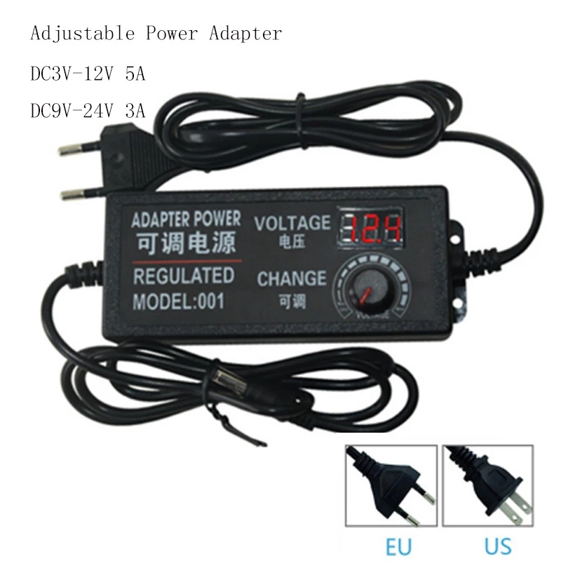 Adjustable AC To DC Power Supply 3V 5V 6V 9V 12V 15V 18V 24V 2A 3A 5A ...