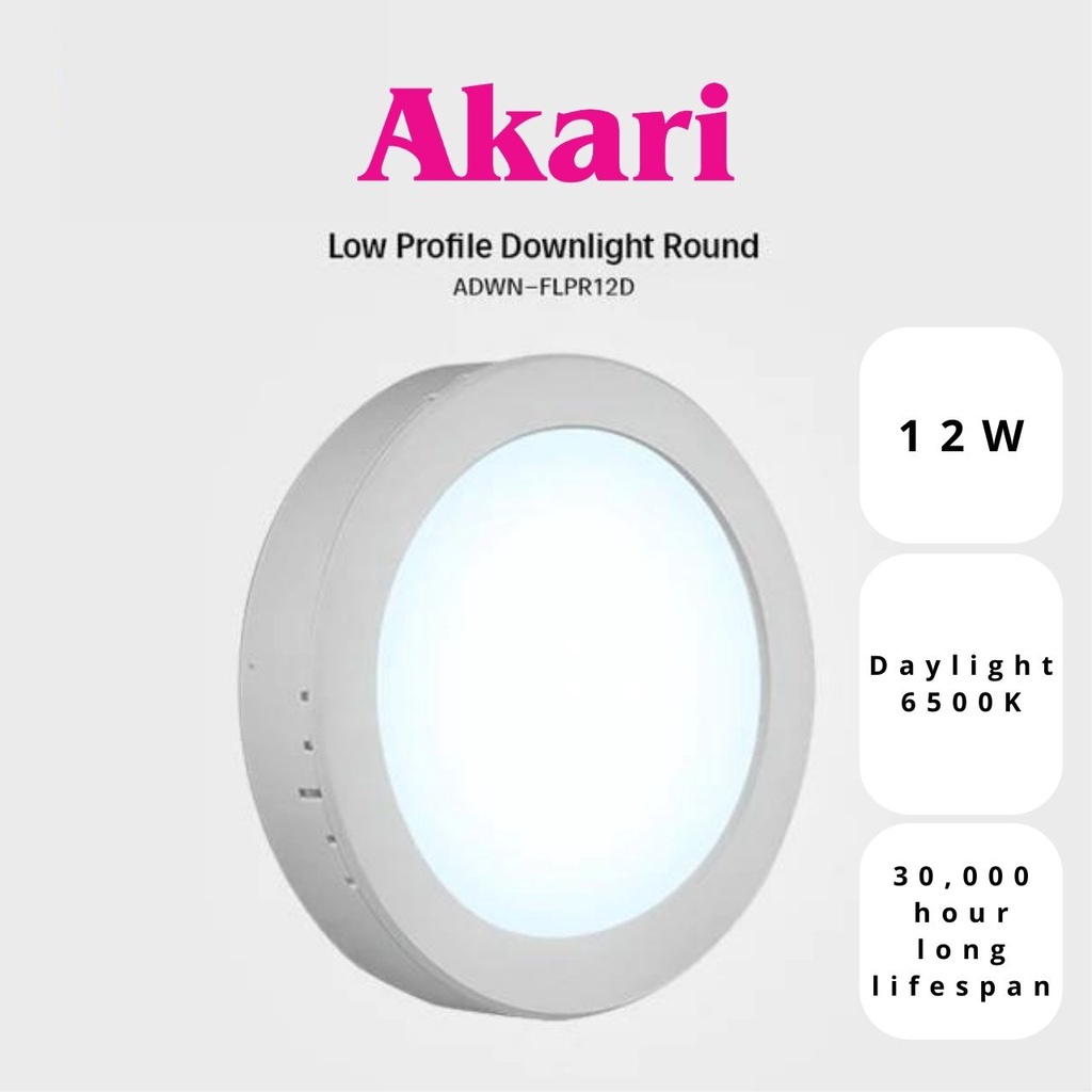 Akari LED Round Downlight Low Profile Ceiling Light 12W Spotlight Pin ...