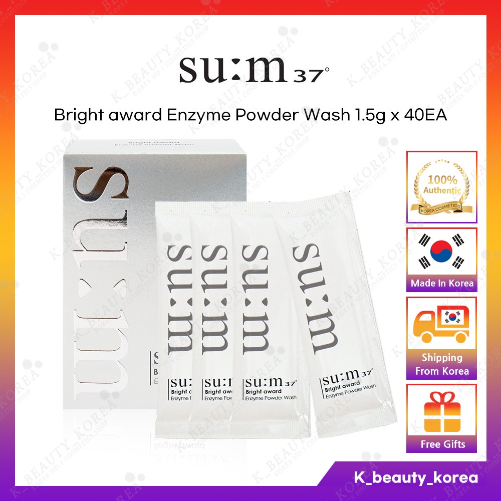 [SU:M37] SUM37 Bright Award Enzyme Powder Wash 1.5g x 40EA / Facial Skin Care Cleansing Cleanser ...