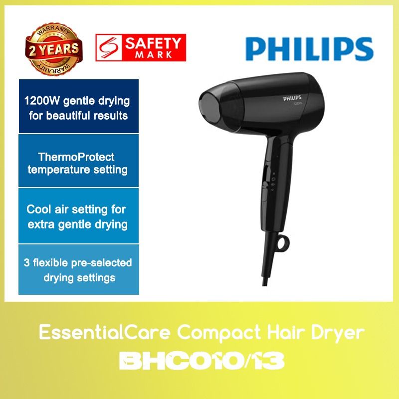 Philips BHC010/13 EssentialCare Compact Hair Dryer WITH 2 YEARS ...