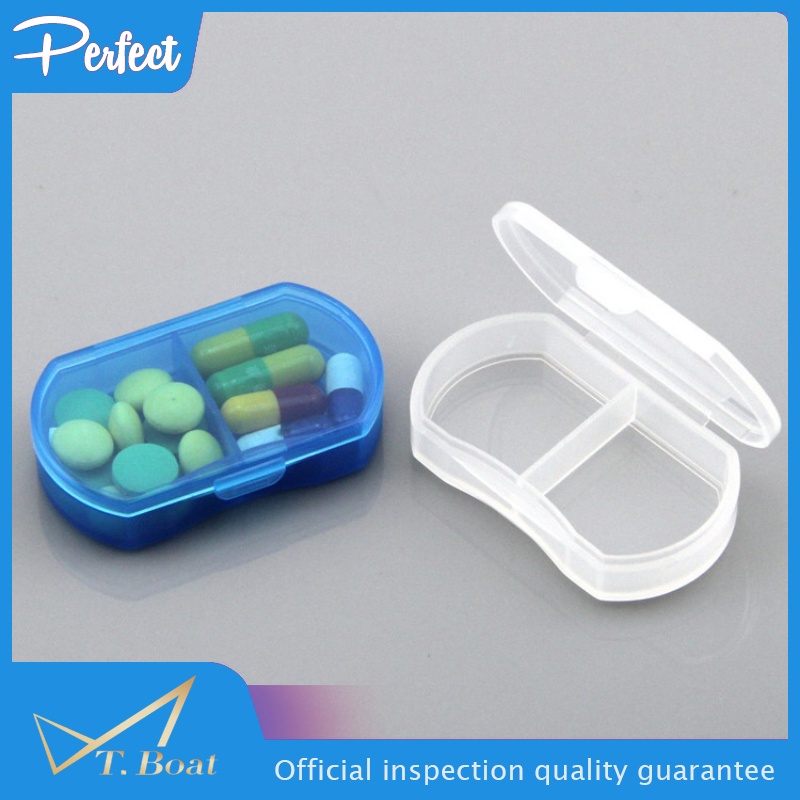 Mini Portable Small Pill Box 2 Room Ultra Storage Anti-Dust | Shopee ...