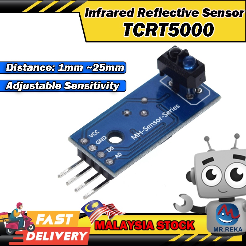 ️ TCRT5000 IR Infrared 1 - 6mm Line Following Reflective Sensor Module ...