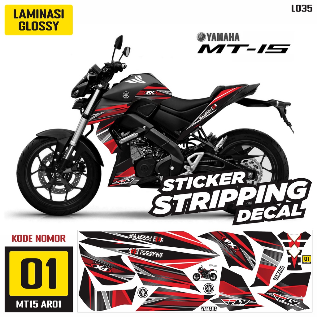 Sticker Striping Yamaha MT15 2018 GLOSSY AR01 Variation | Shopee Singapore