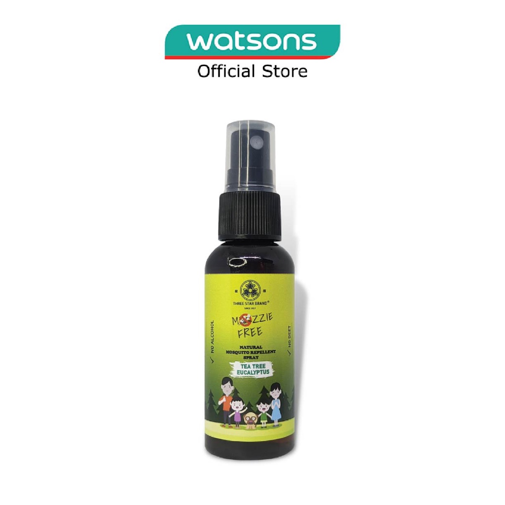 THREE STAR BRAND Natural Mozzie Free Natural Mosquito Repellent Spray ...