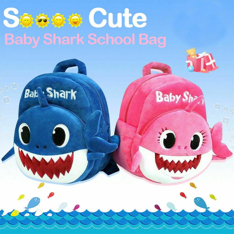Trendy Kids Baby Shark Backpack Plush Cute Cartoon Bag for Children ...