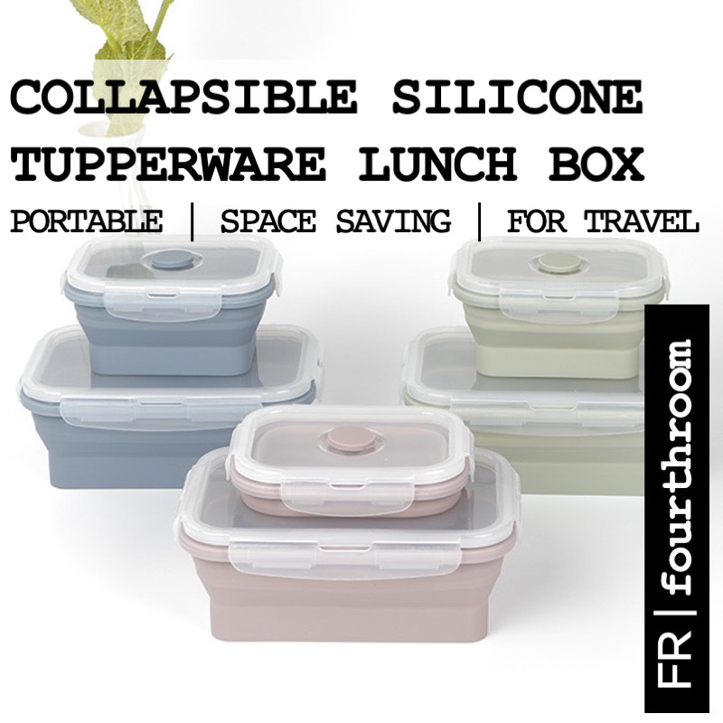 Collapsible Silicone Tupperware Lunch Box | Food Storage Box | Shopee ...