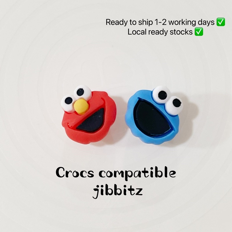 [SG SELLER] Sesame Street Elmo Cookie Monster shoe Charms | Shopee ...