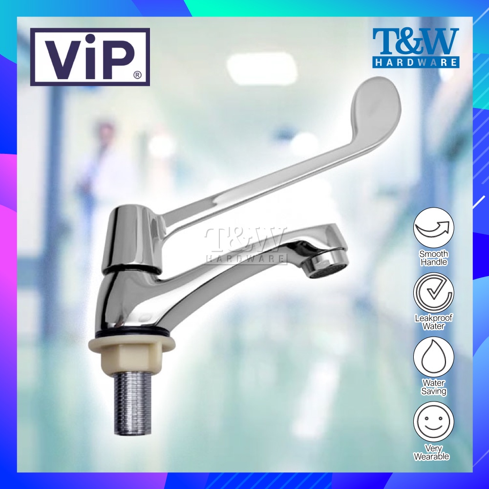 VIP Elbow Action Tap Extended Single Lever Medical Pillar Mounted Long ...