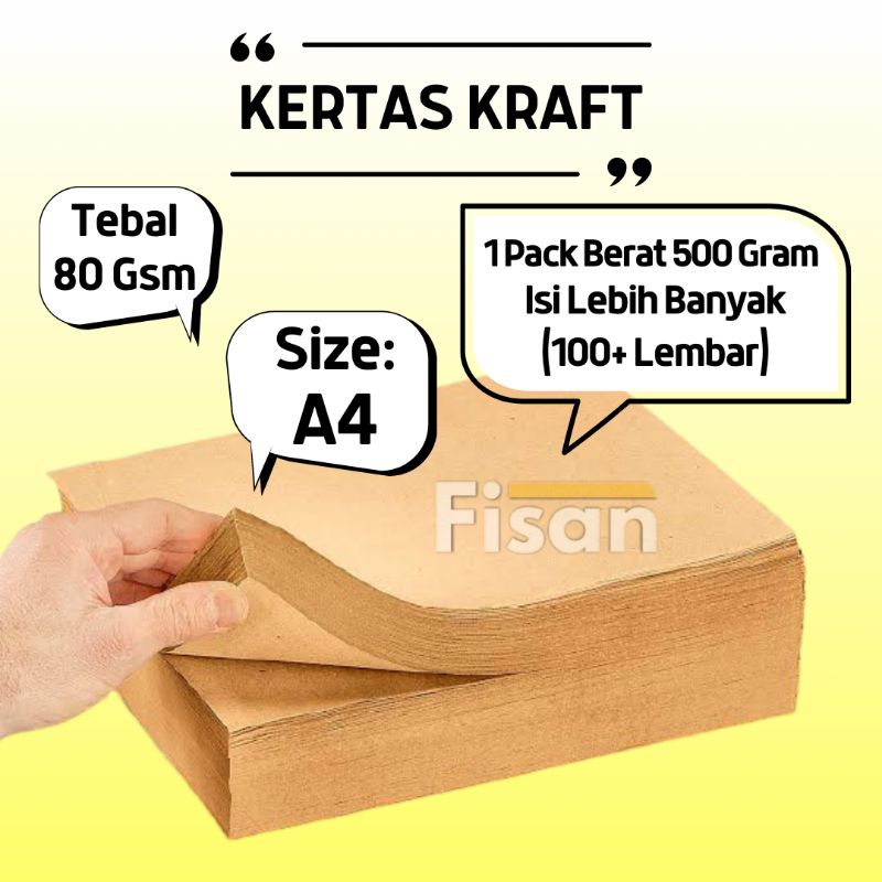 100 Sheets of A4 Kraft Paper 80 Gram 80gram 80gr / Samson Kraft Paper ...