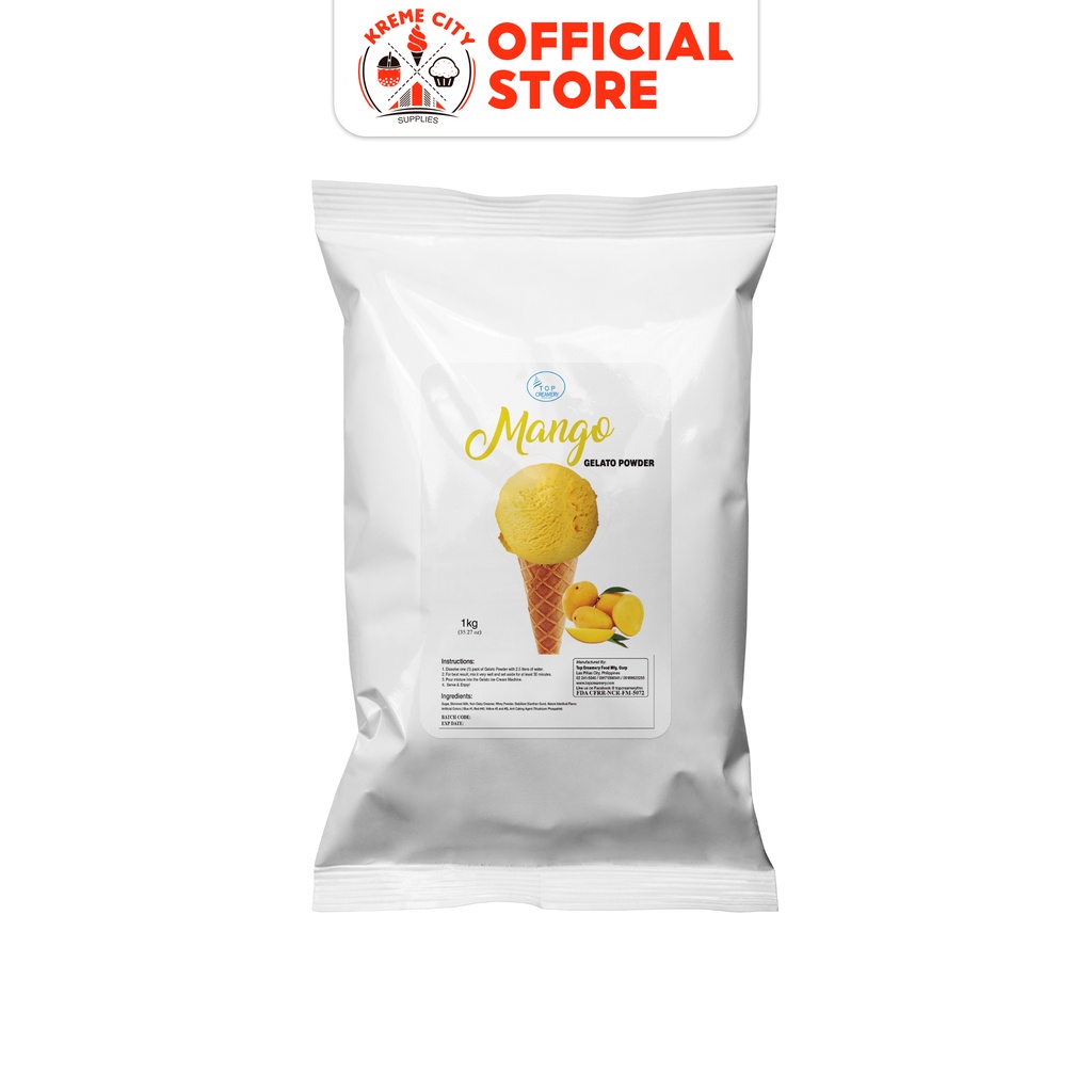 TOP Creamery Gelato Mango Ice Cream Powder Premix 1kg | Shopee Singapore