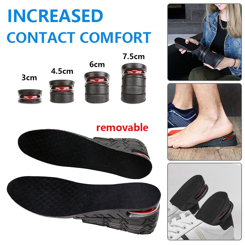 9cm Height Increase Insole with Air Cushion Unisex Increase Insole 1-4 ...