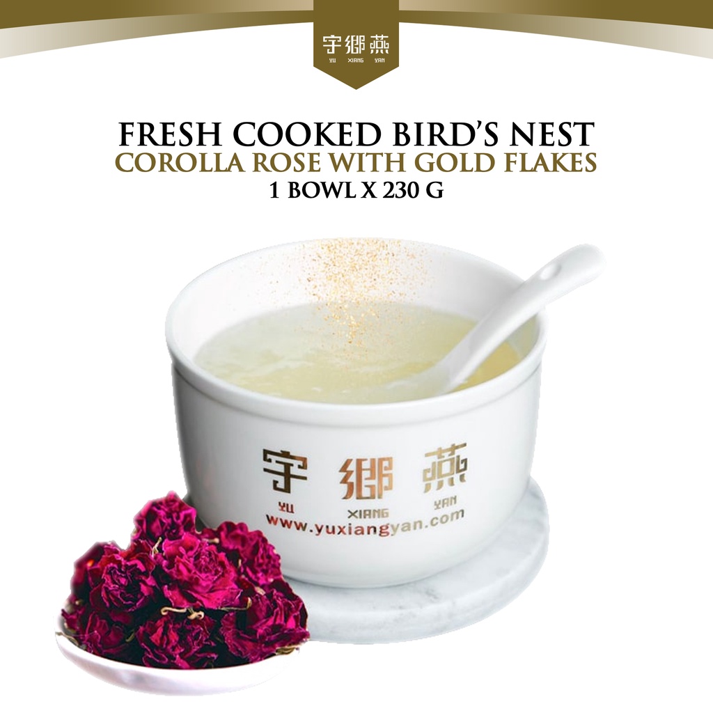 YuXiangYan Fresh Cooked Corolla Rose With Gold Flakes Concentrated Bird ...