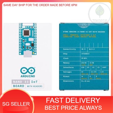 Arduino Nano 33 IoT/Headers, ARM Cortex-M0+ CPU , u-blox NINA-W102 Development Board | Shopee ...