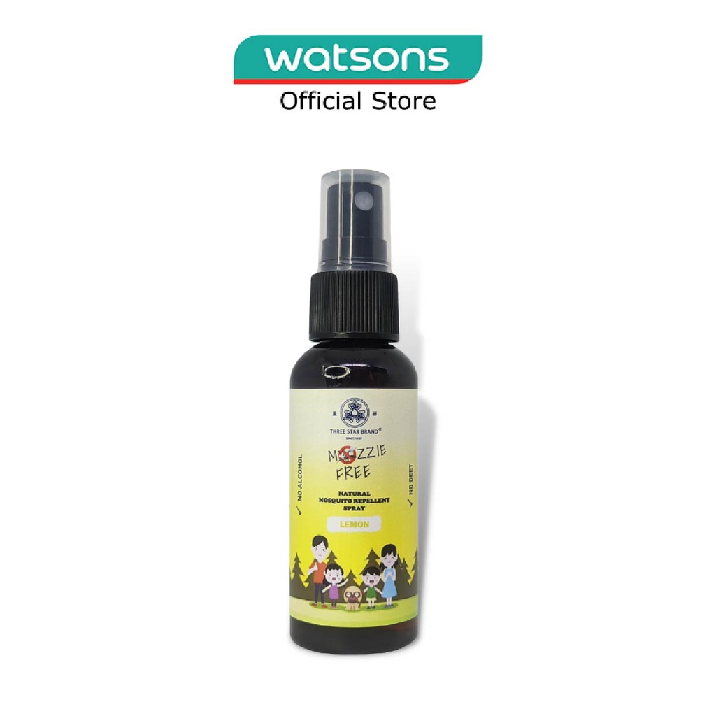 THREE STAR BRAND Natural Mozzie Free Natural Mosquito Repellent Spray ...