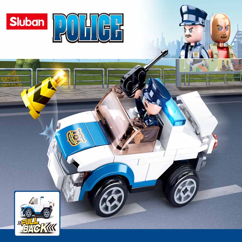 Sluban Building Block Toys City Police 90PCS Bricks B0824 Pull Back ...