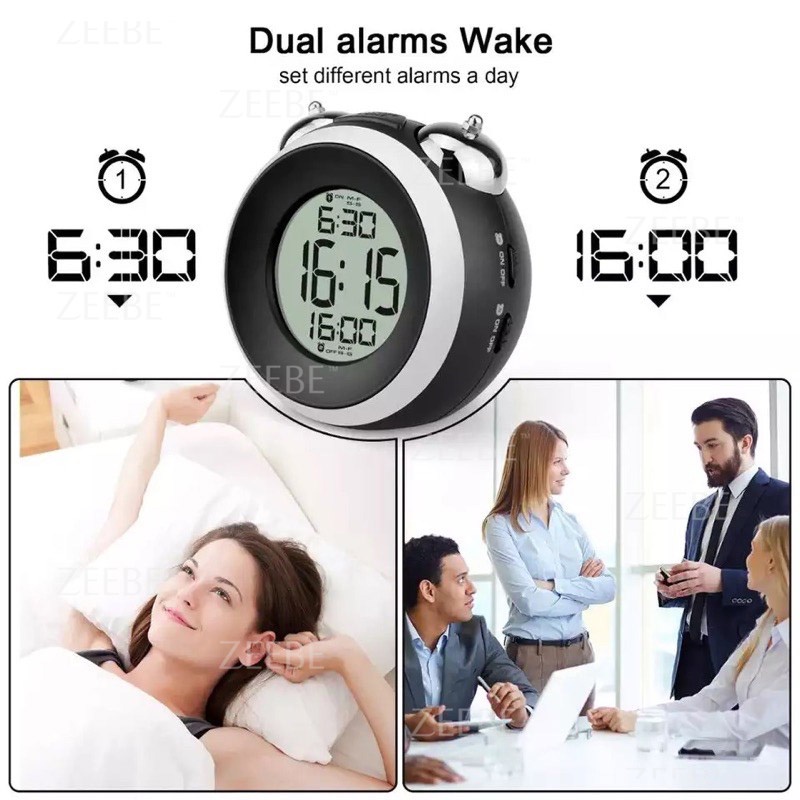 ZEEBE Loud Digital Alarm Clock LED Heavy Sleepers With Loud Sound Desk ...