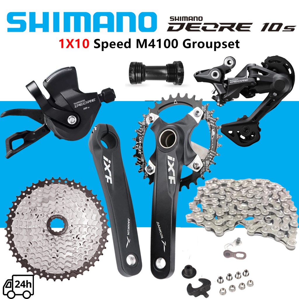 SHIMANO DEORE M4100 10S Groupset MTB Shifter RD-M4120 Sunshine Cassette ...