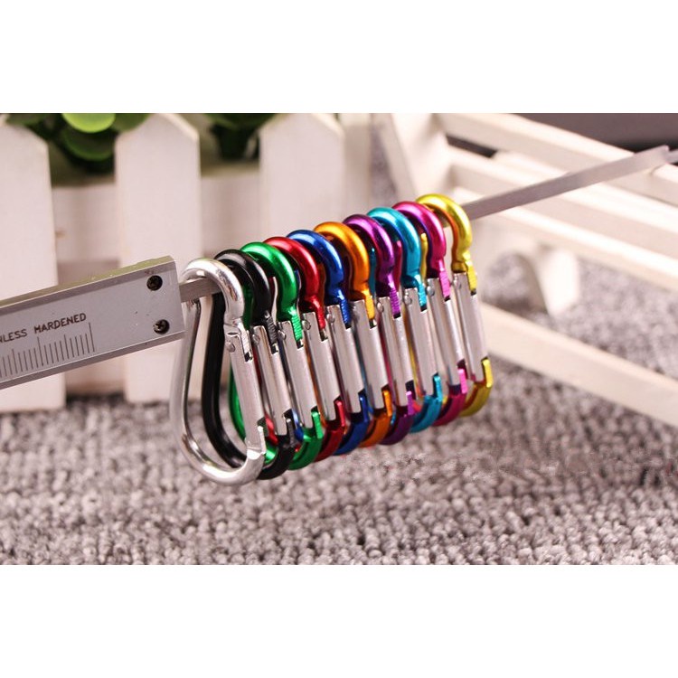 Wholesale 12 x Mixed Color Aluminum Colored Carabiner Spring Snap hook ...