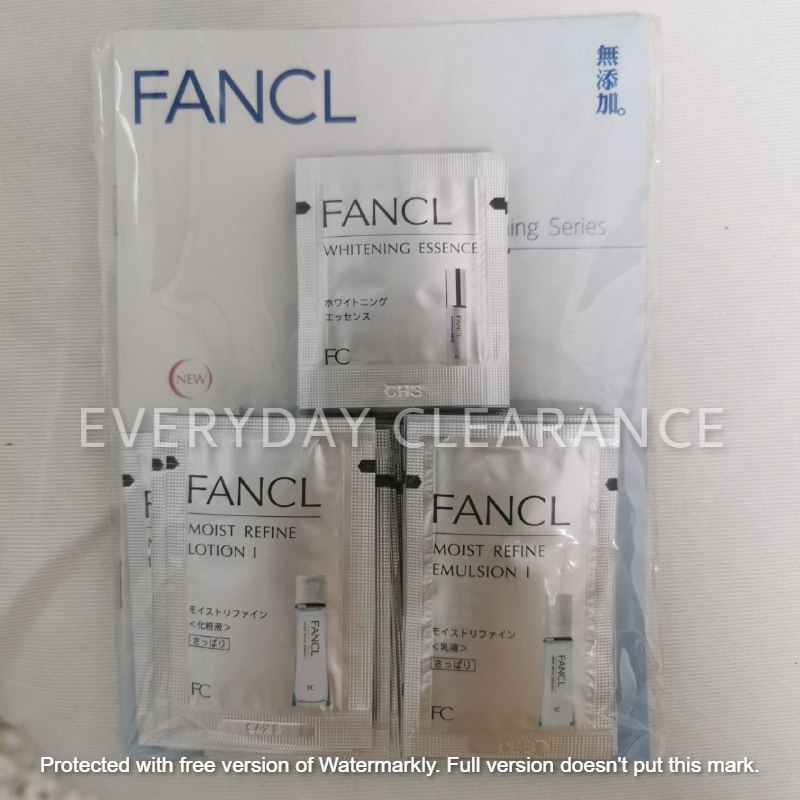 FANCL 5-day Whitening Trial Kit (Whitening Essence 6ml + Moist Refine Lotion I 10ml + Moist ...
