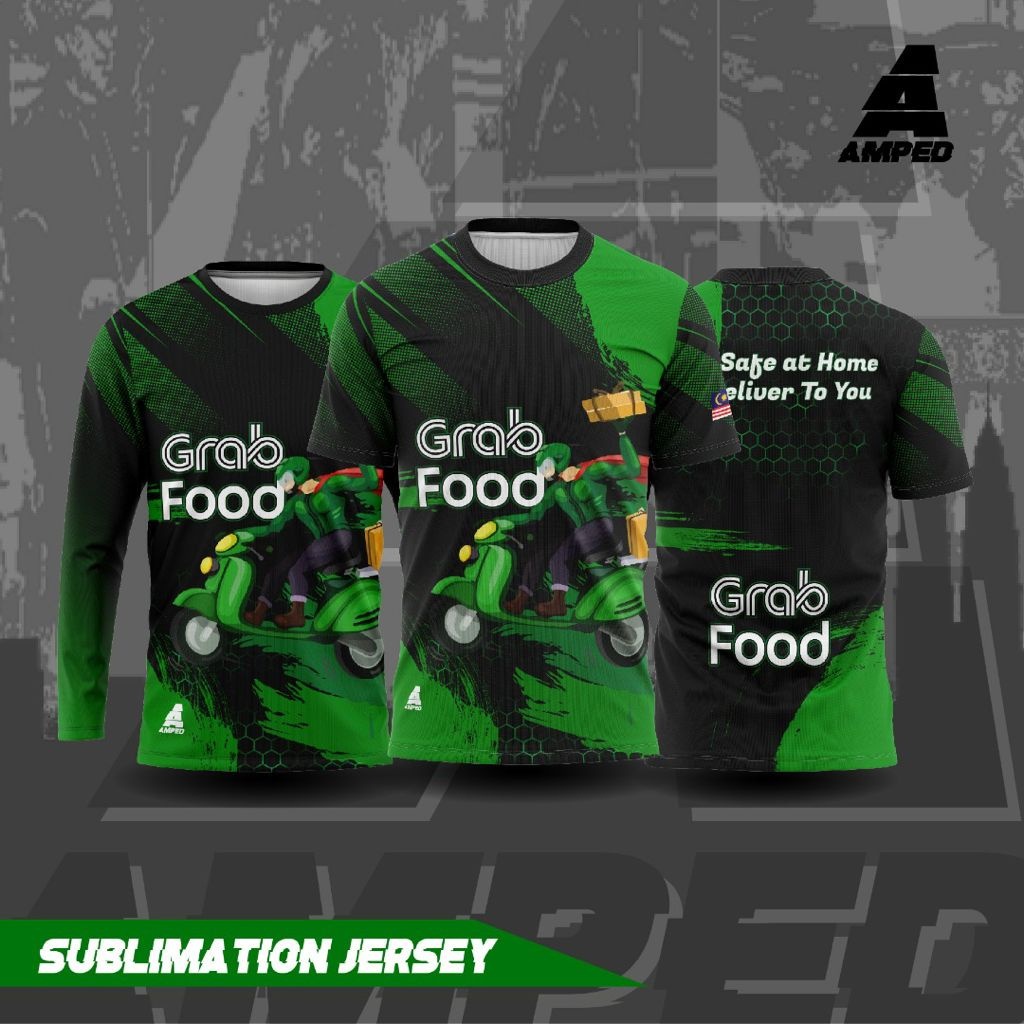 GRAB FOOD RIDERS JERSEY FULL SUBLIMATION 3D LONG SLEEVE JERSEY | Shopee ...