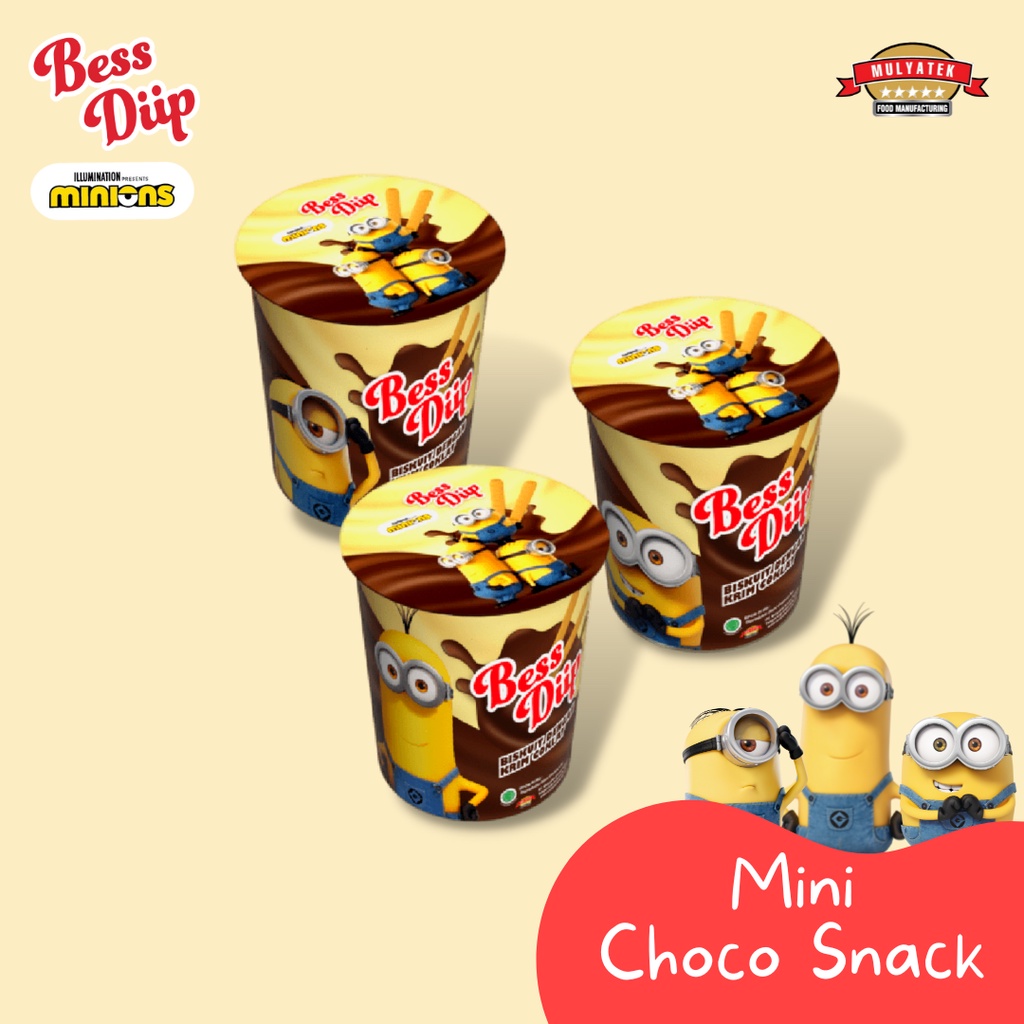 Bess Dip Minions Chocolate Snack Mini Chocolate Biscuit Minion Biscuit ...