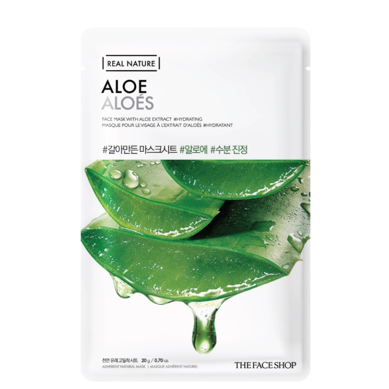 THE FACE SHOP Real Nature Aloe Face Mask Set (10 masks) | Shopee Singapore