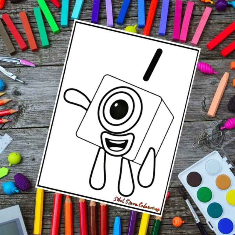 Numberblocks Series Coloring Paper 1 - 10 Brief Card Paper 10 Sheets ...