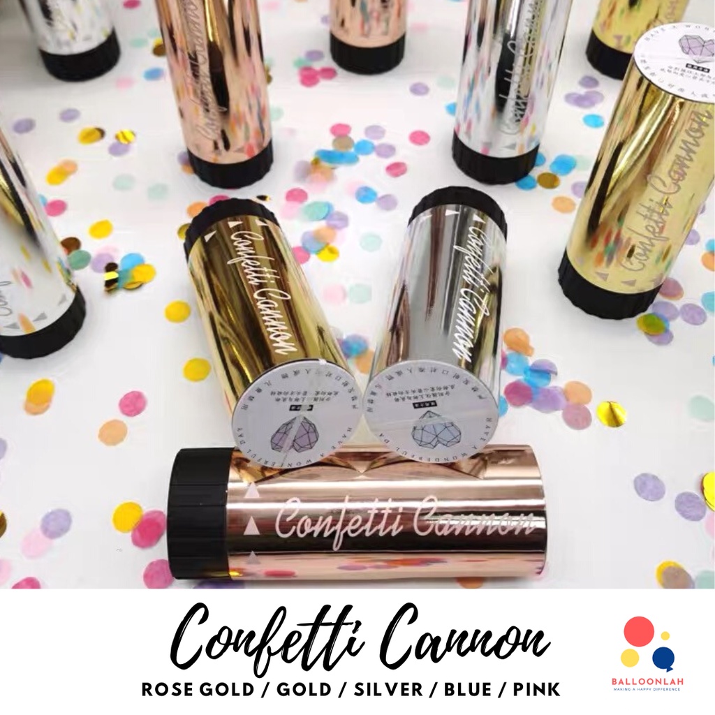 Confetti Cannon Party Popper Rose Gold Silver Blue Pink [READY STOCK IN ...