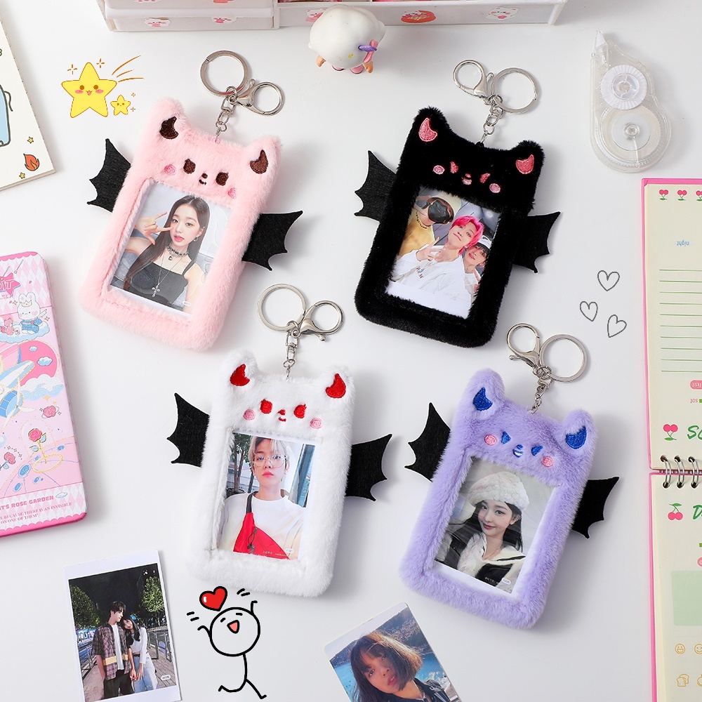 Kawaii Little Devil 3inch Plush Card Holder Soft Bear Idol Photocard ...