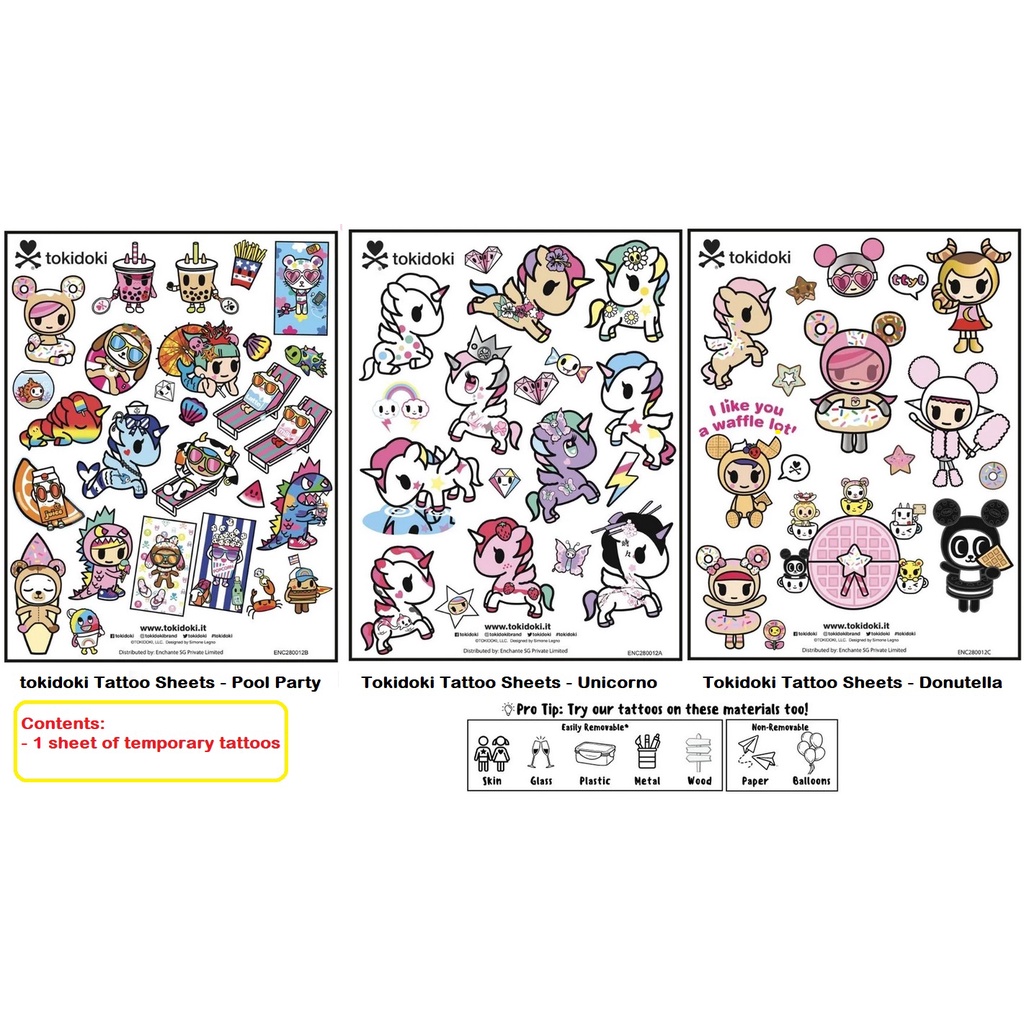 Tokidoki Tattoo Sheets | Shopee Singapore