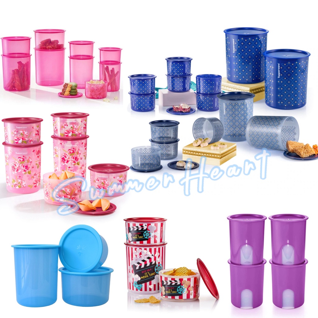 Tupperware One Touch Topper / Canister ( 600ml / 950ml / 1.4L / 2.0L / 1.25L / 3L / 4.3L ...