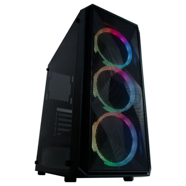 FRONTIER TRENDSONIC MEGATRON ME19-A ATX GAMING CASE [BLACK] W/ 4 RGB ...