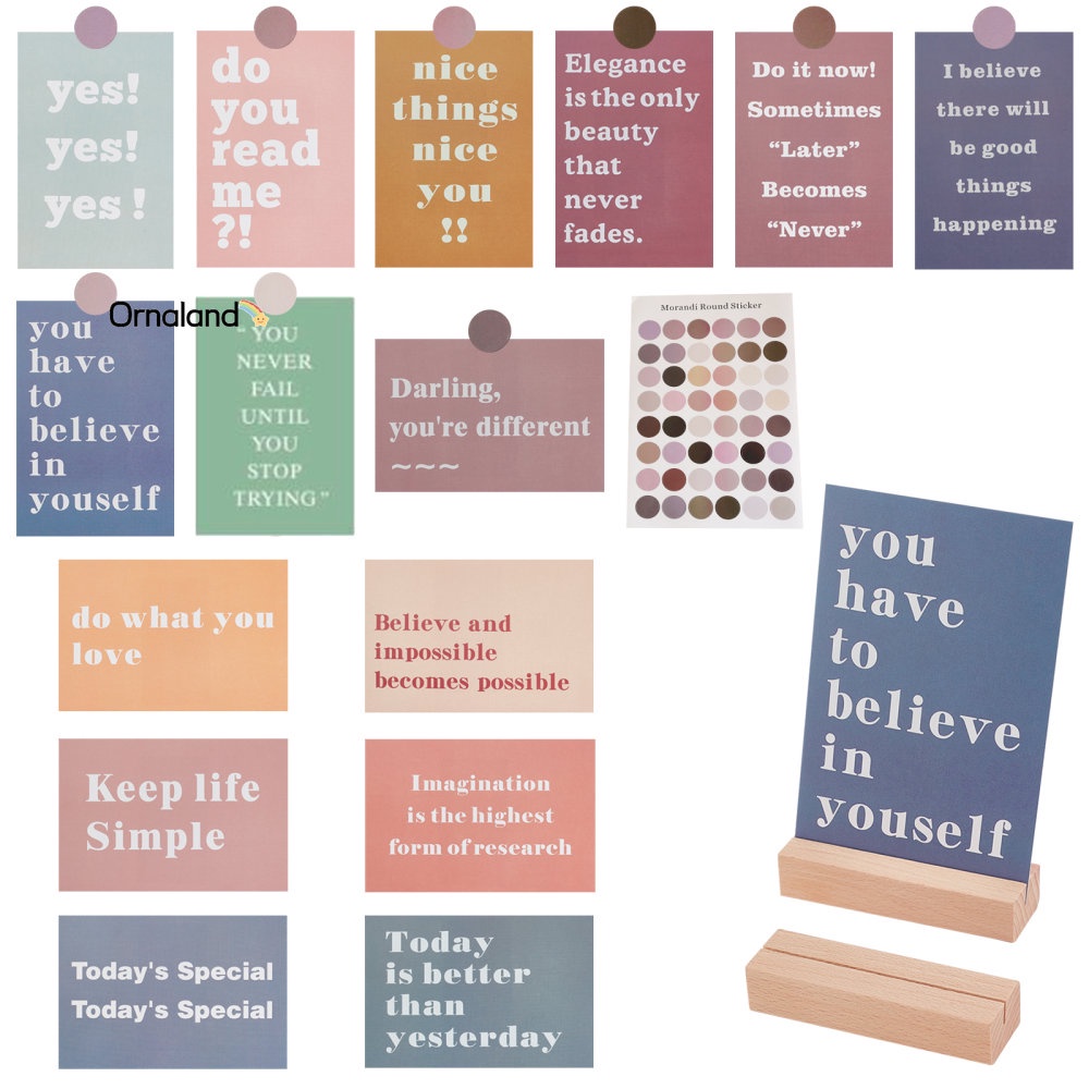 17Pcs Inspirational Quote Cards Positive Affirmations Motivational Desk ...