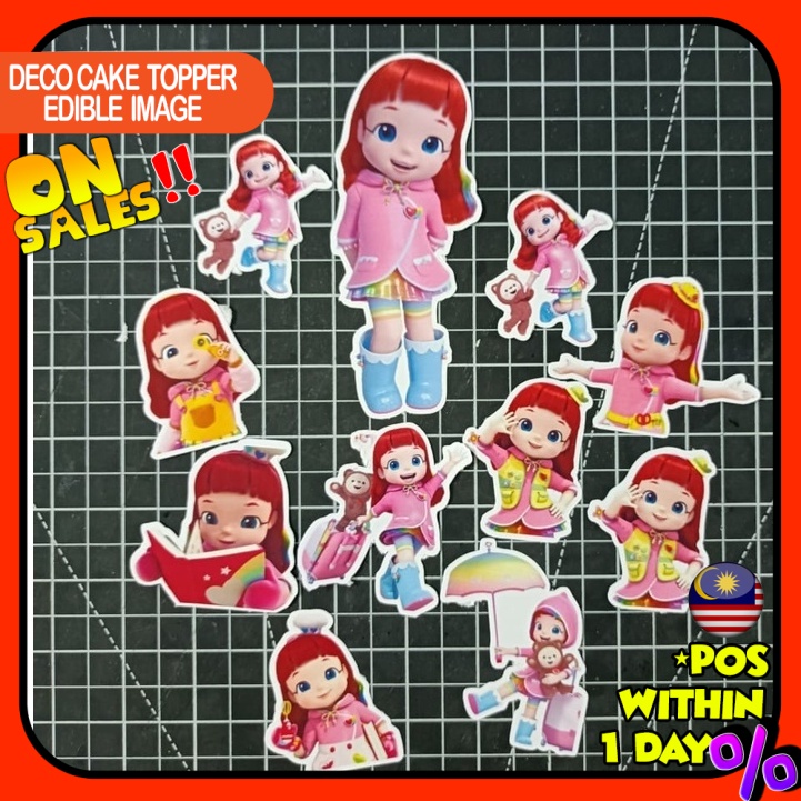 Happy Birthday Cake Topper Rainbow Ruby Decoration Set Party ...