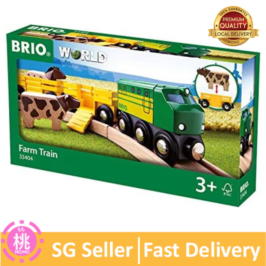Brio World 33404 - Farm Train - 5 Piece Wooden Toy Train Set for Kids ...
