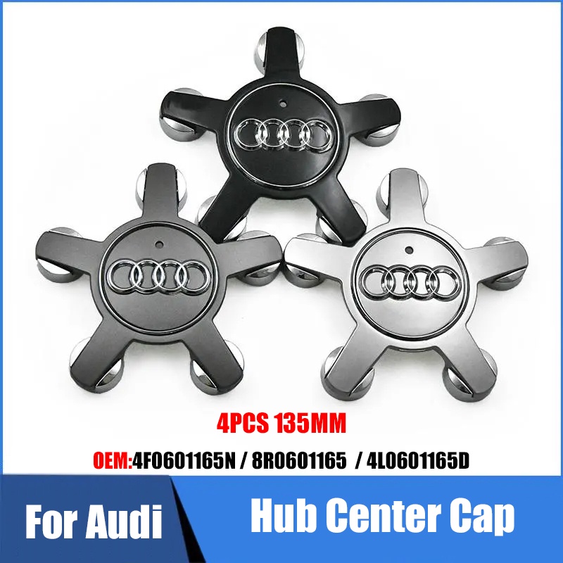 4PCS 135mm Wheel Center Hub Caps For Audi A1 A3 A4 A5 A6 C7 A7 S3 S7 S5 ...