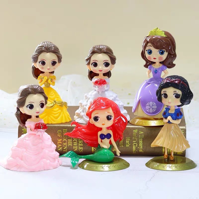 Cake TOPPER Miniature PRINCESS DISNEY FROZEN ARIEL SNOW WHITE BELLE ...
